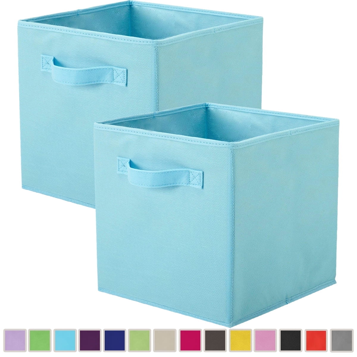 "PinkSheep Foldable Fabric Storage Cube Bins, 11"" Organizer Basket, 2 ...