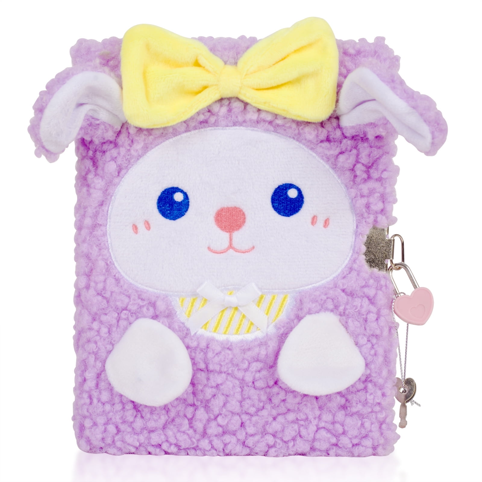 PinkSheep Cute Lockable Unicorn Furry Diary for Girls, Sparkle Kids ...