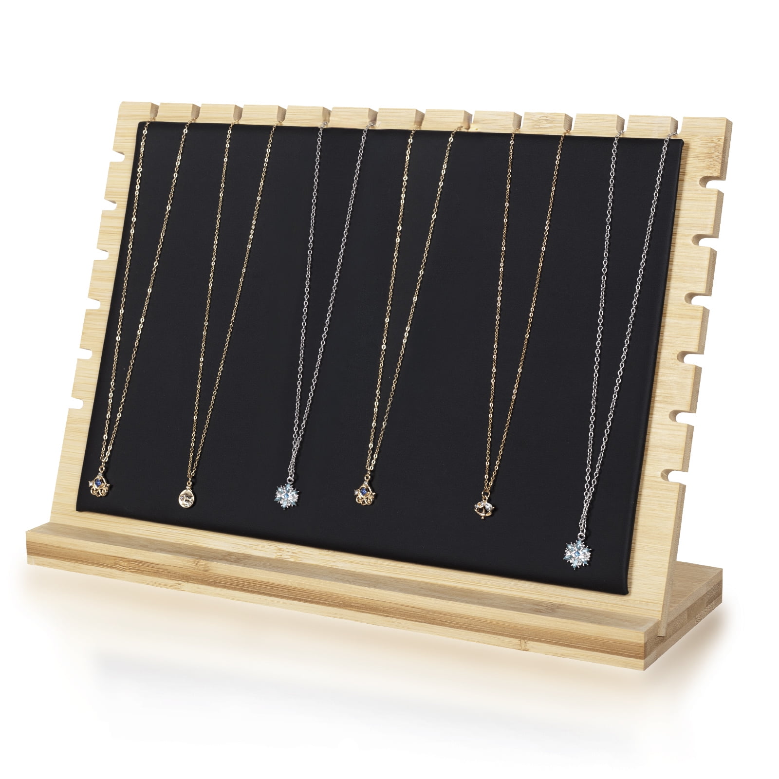 PinkSheep Jewelry Organizer Stand Wood Necklace Holders Hanging Display ...