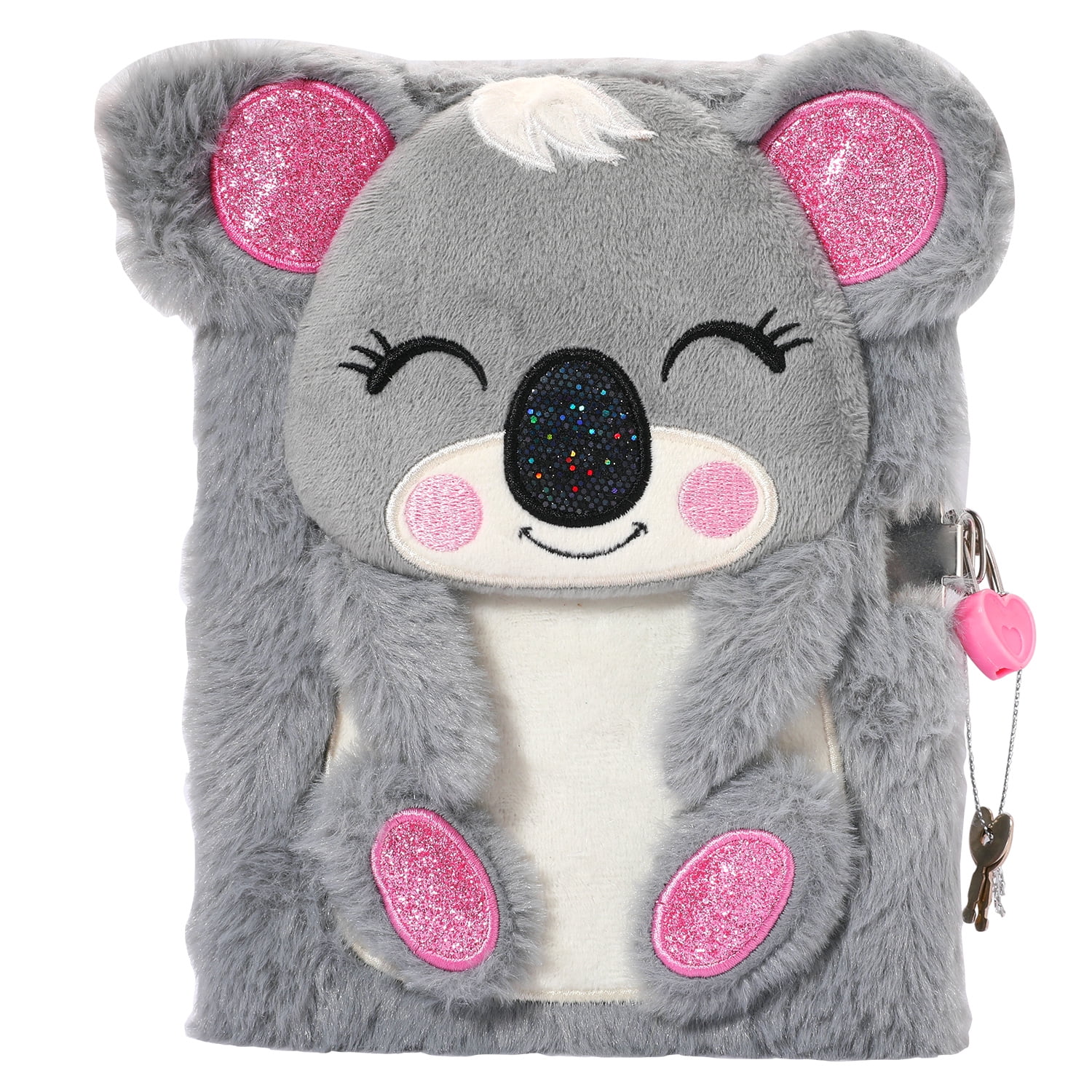 PinkSheep Koala Furry Lockable Diary for Boys & Girls, Cute Writing ...