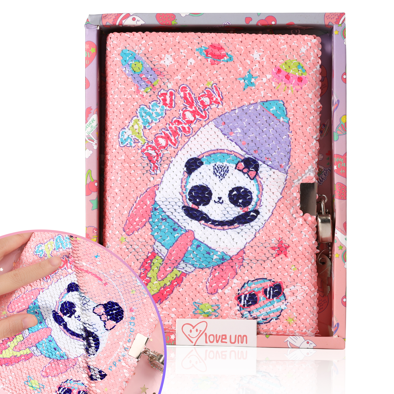 PinkSheep Unicorn Furry Diary with Lock and Key for Girls, Secret Fuzzy ...