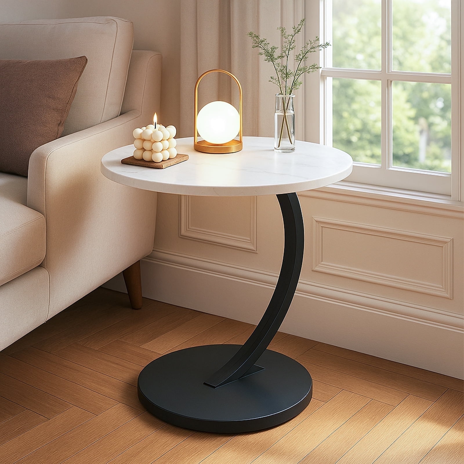 PinkSheep Small Round Side Table End Table Coffee Table Drink Table for ...