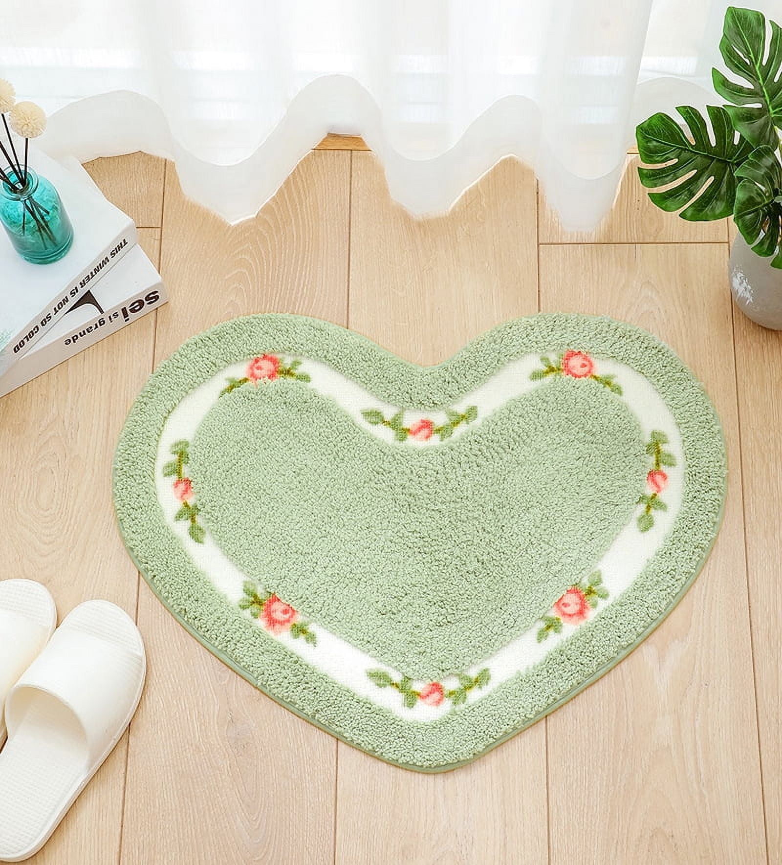 PinkSheep Ultra Soft Floral Bathroom Rugs, Non-slip Microfiber Washable ...