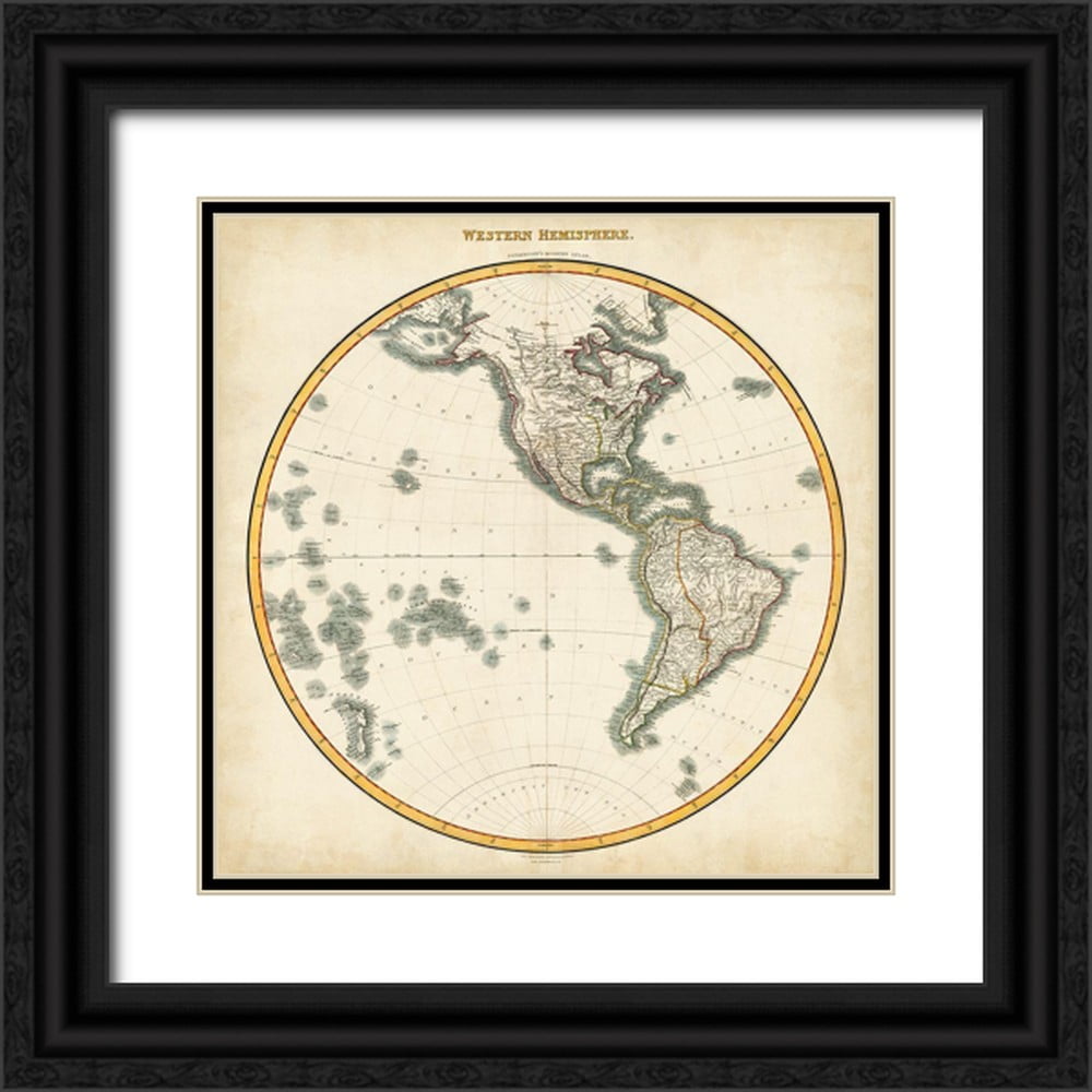 Pinkerton 12x12 Black Ornate Wood Framed with Double Matting Museum Art ...