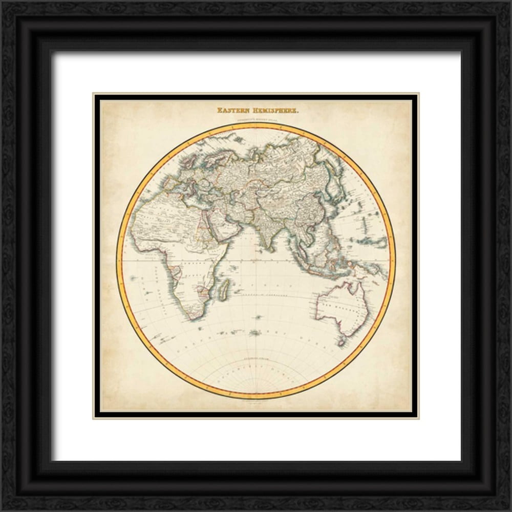 Pinkerton 15x15 Black Ornate Wood Framed with Double Matting Museum Art ...