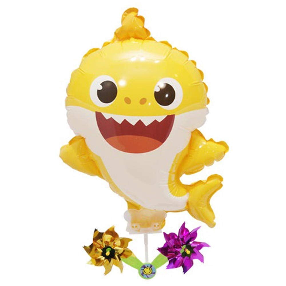 Pinkfong Baby Shark CORNET Balloon with Pinwheel Birthday Picnic Party ...
