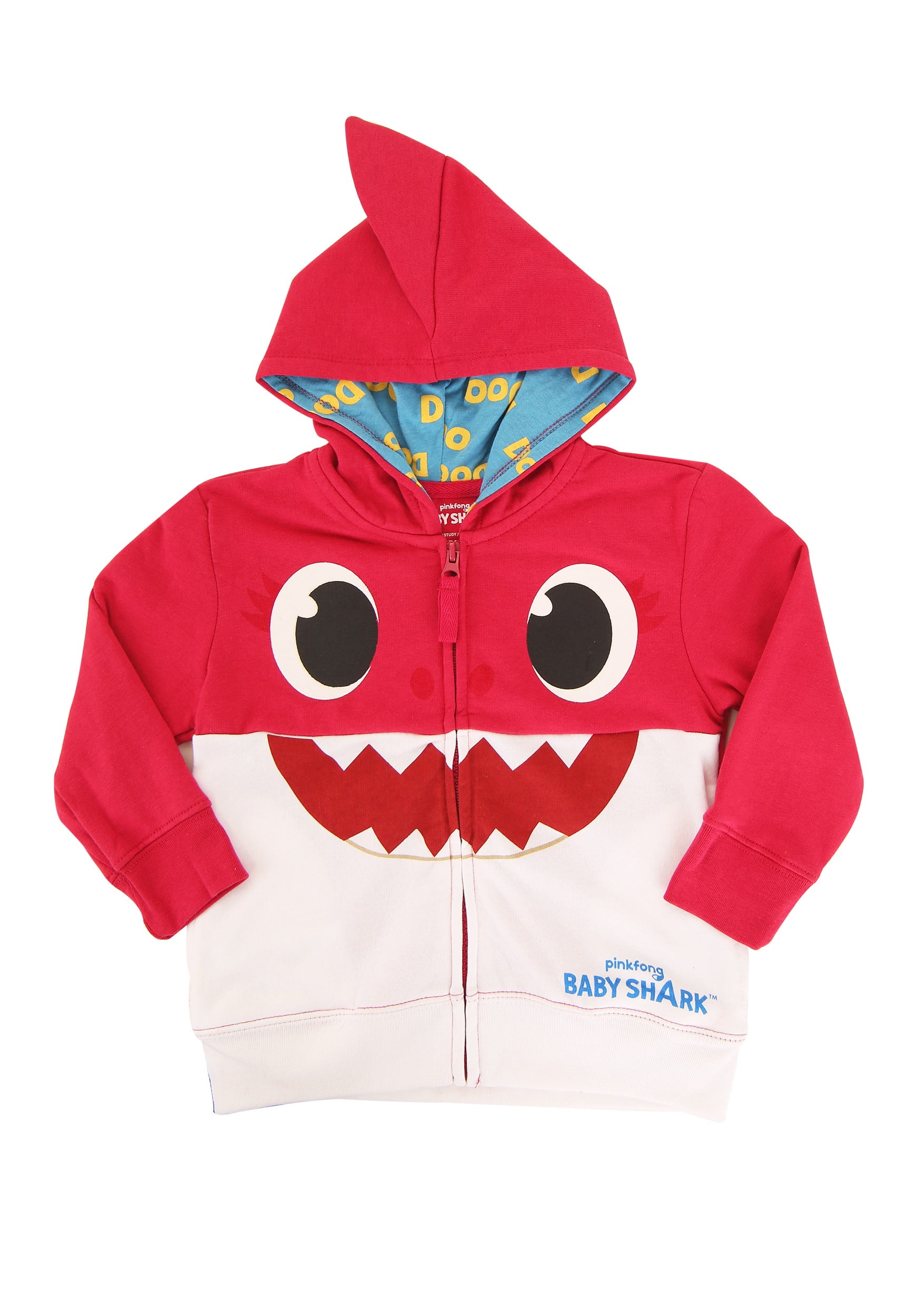 Pinkfong Girls Baby Zip Up Big Face Hoodie-Mommy Shark Pink Toddler ...