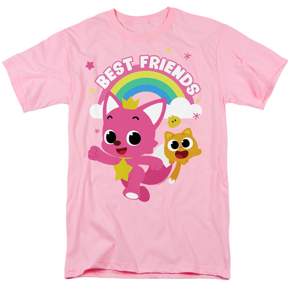 Pinkfong and Ninimo Best Friends Unisex Adult T Shirt, Pink, Small ...