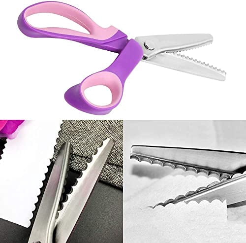 Pinking Shears Scissors for Fabric, 2-piece Bundle of Zig Zag ...