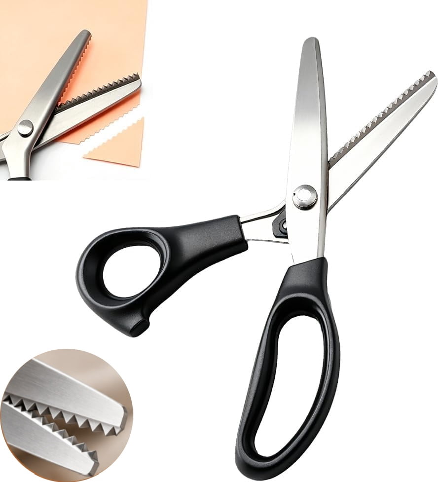 Pinking Shears for Fabric, 3mm Zig Zag Sewing Scissors with Stainless ...