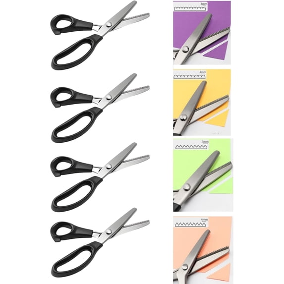 Pinking Shears for Fabric Cutting Scissors Crafts,3mm/4mm Serrated Edge ...