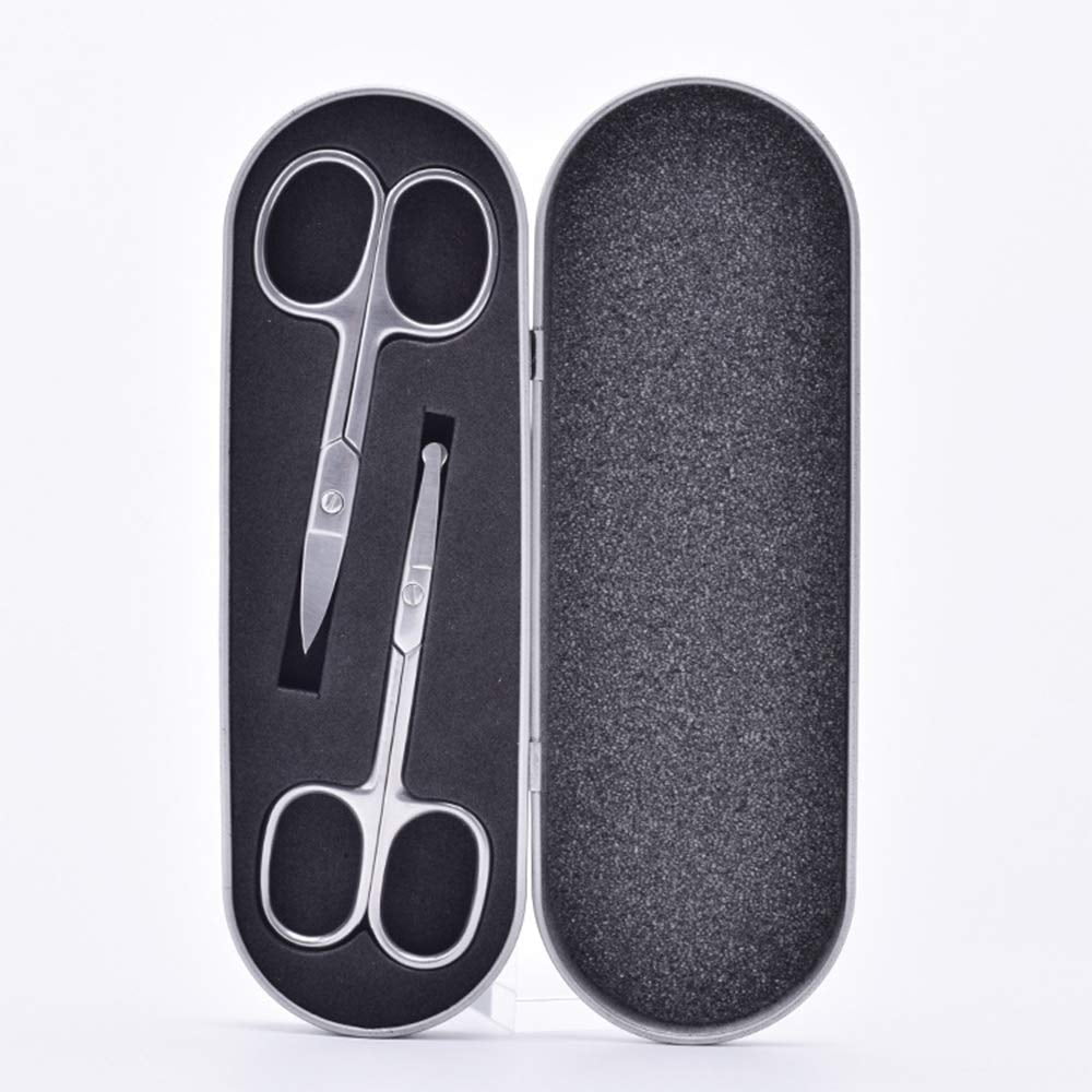 Pinkiou 2-Piece Set: Stainless Steel Facial, Nose, Ear, Eyebrow, Beard ...