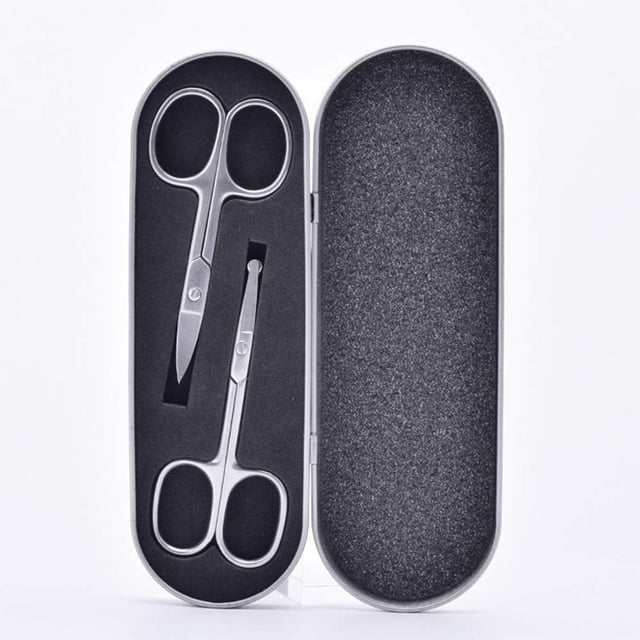 Pinkiou 2-Piece Set: Stainless Steel Facial, Nose, Ear, Eyebrow, Beard ...