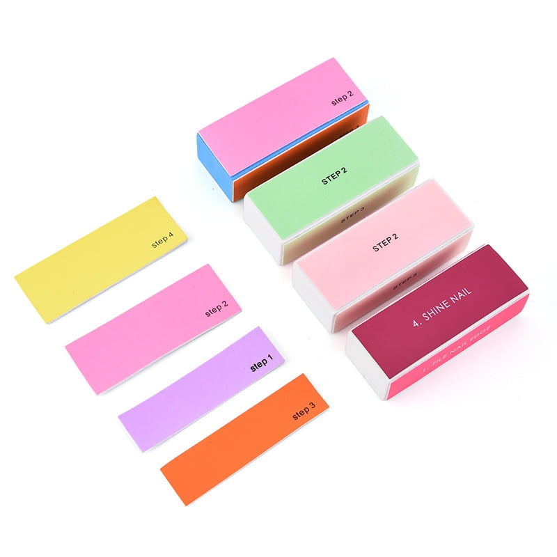 Pinkiou 4Pcs Nail Buffer Sanding Block 4 Sides Polisher File for Nails ...