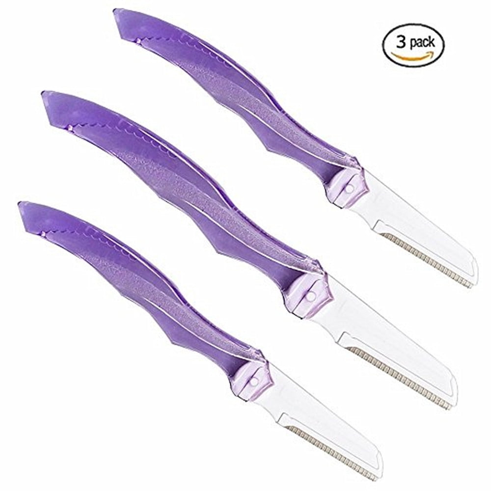 Pinkiou Eyebrow Razor Kit 3PCS Eyebrow Folding Knife Trimmer Facial ...