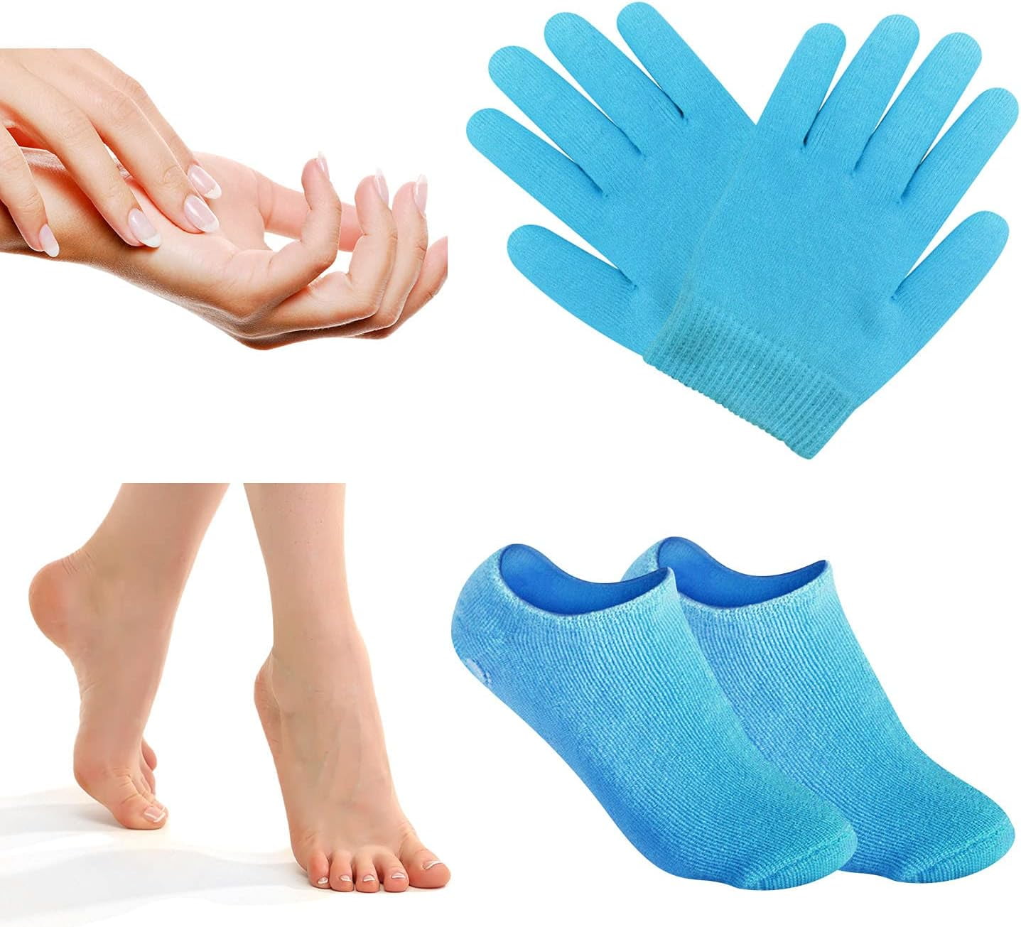 Pinkiou Gel Gloves Gel Socks Hand Care Gloves Foot Care Socks ...