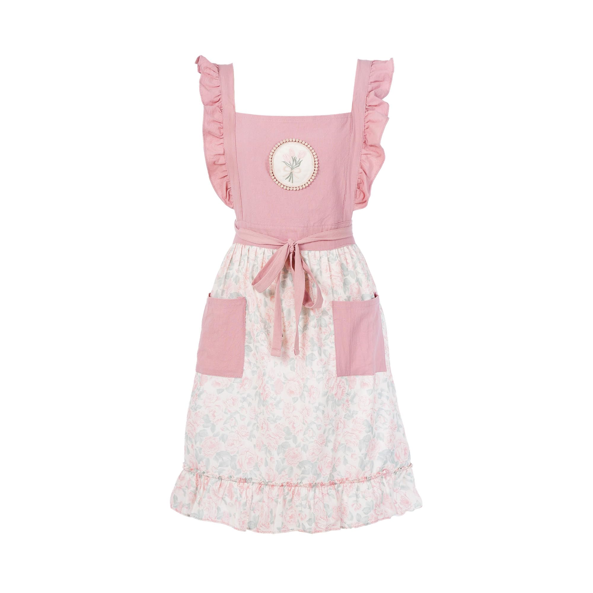 Pinknoke Cute Aprons for Women with Pockets Cotton Adjustable Cross ...