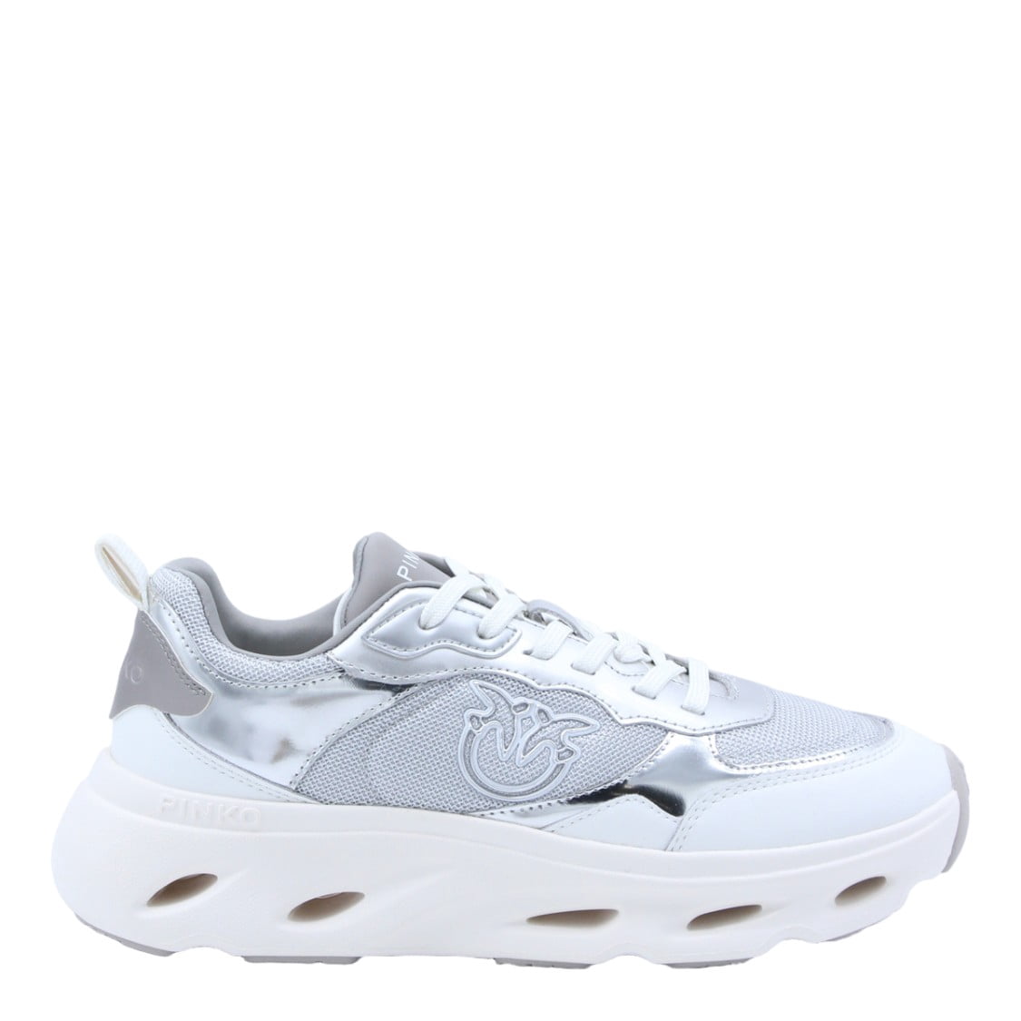 Pinko Chunky Sneakers With Sculpted Sole And Raised Logo White (Women's ...