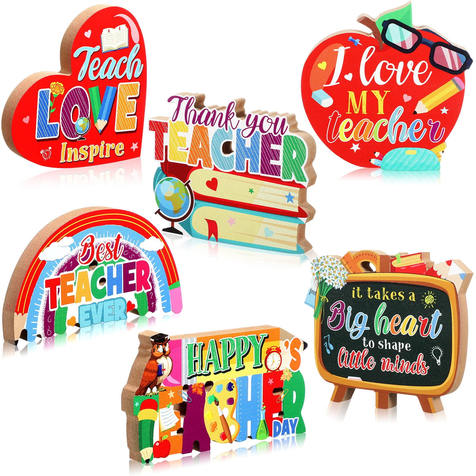 Pinkunn 6 Pieces Teacher Appreciation Table ATT1Centerpieces Teachers ...