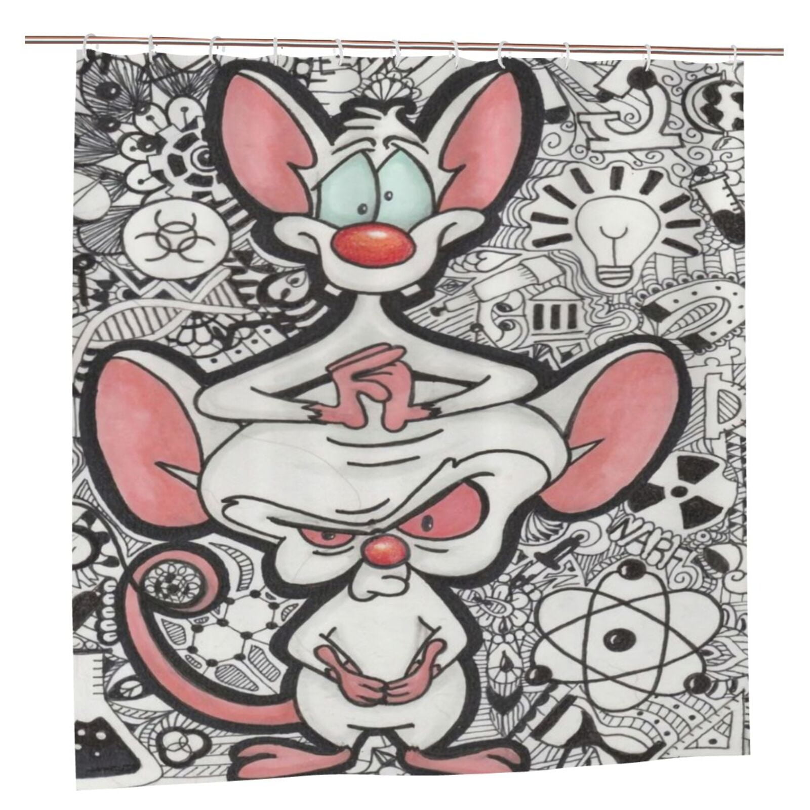 Pinky And The Brain Cartoon Shower Curtain 72" X 72" Anime Bathroom ...
