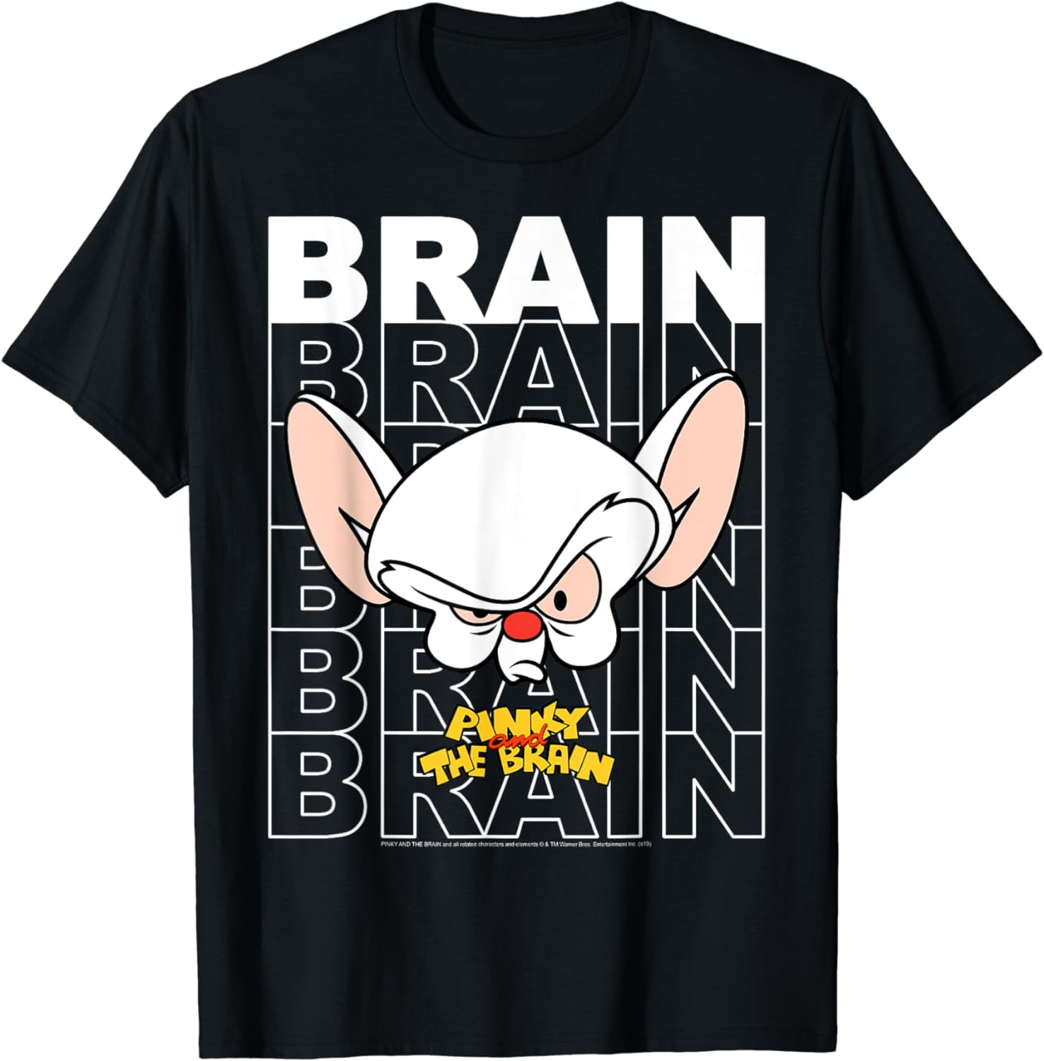 Pinky And The Brain Text Stack Big Face T-Shirt - Walmart.com
