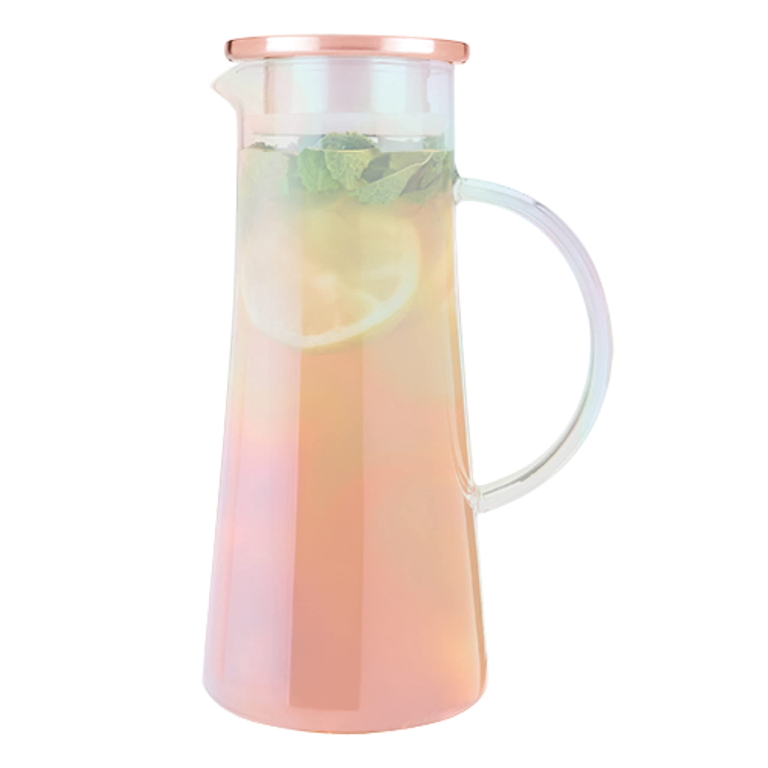 Pinky Up Charlie Iridescent Iced Tea Glass Carafe with Lid and Filter ...