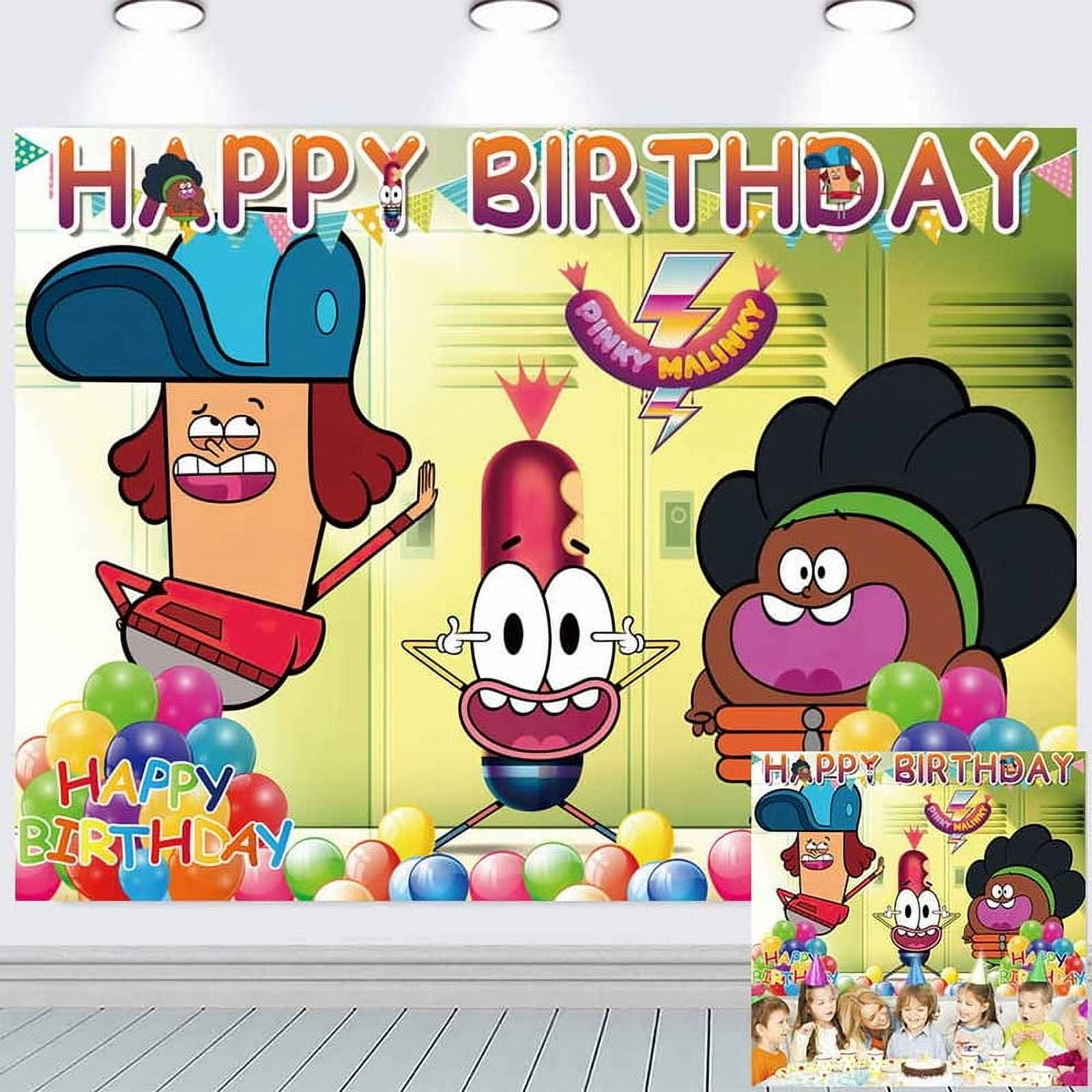 Pinky Malinky Backdrop Banner Party Supplies Post Birthday Decorations Background for ...