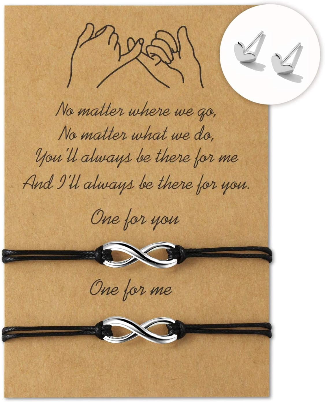 Pinky Promise Bracelet Sunflower/Cross/Heart/Compass Matching Couple ...
