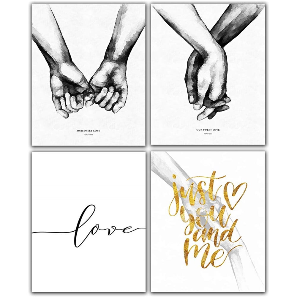 Pinky Promise, Holding Hands Minimalist Abstract Line Drawing Art ...