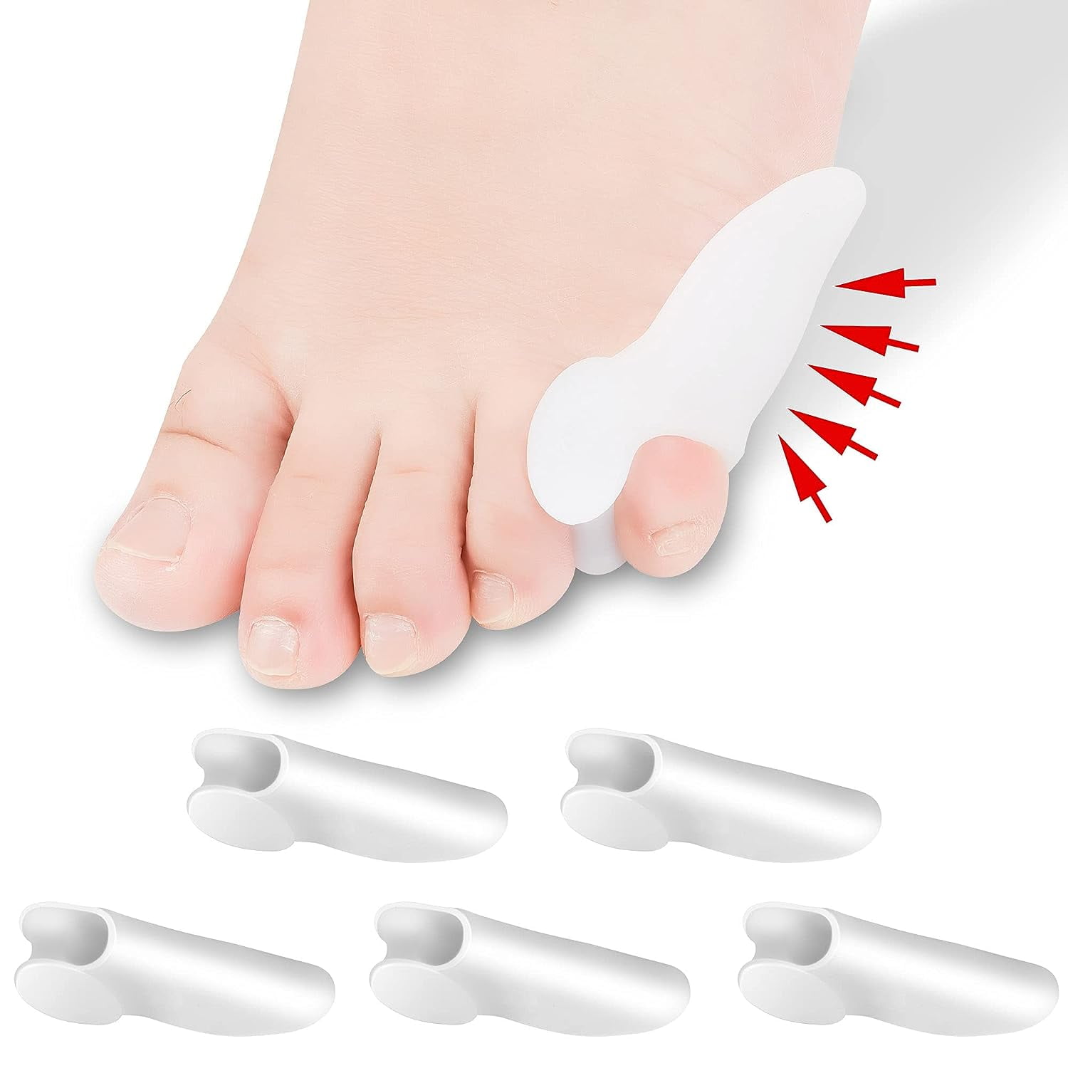 6-Piece Pinky Toe Gel Bunion Protector, Tailors Bunion Corrector, Soft ...
