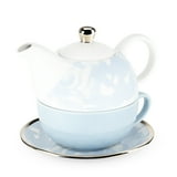 Addison Dusty Blue Floral Tea for One Set - Walmart.com