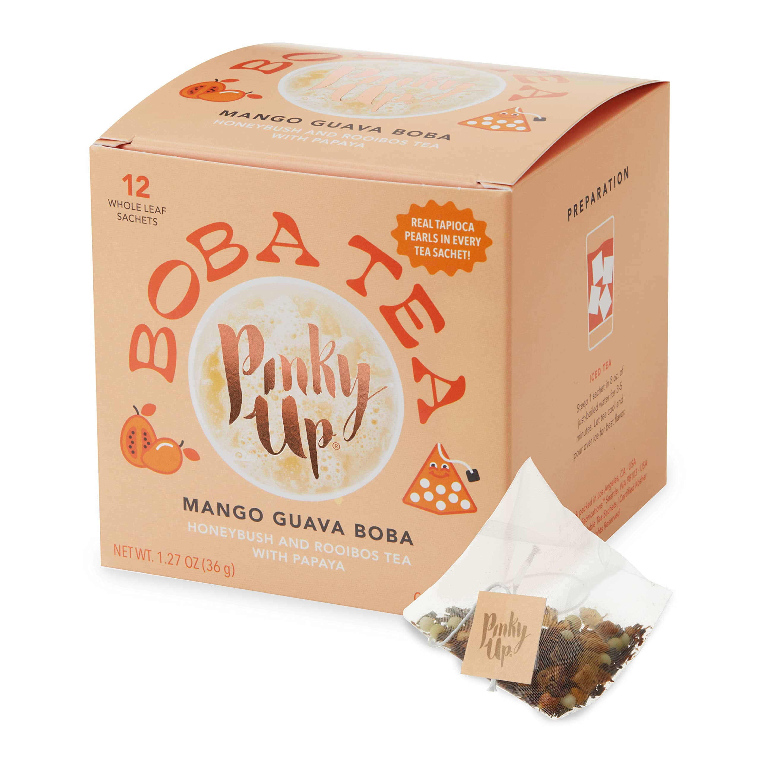 Pinky Up Boba Mango Guava Tea 12 Pack (Pack Of 6) - Walmart.com