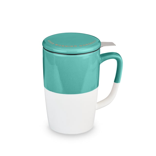 Pinky Up Delia Ceramic Tea Mug and Loose Leaf Tea Infuser, Loose Leaf ...