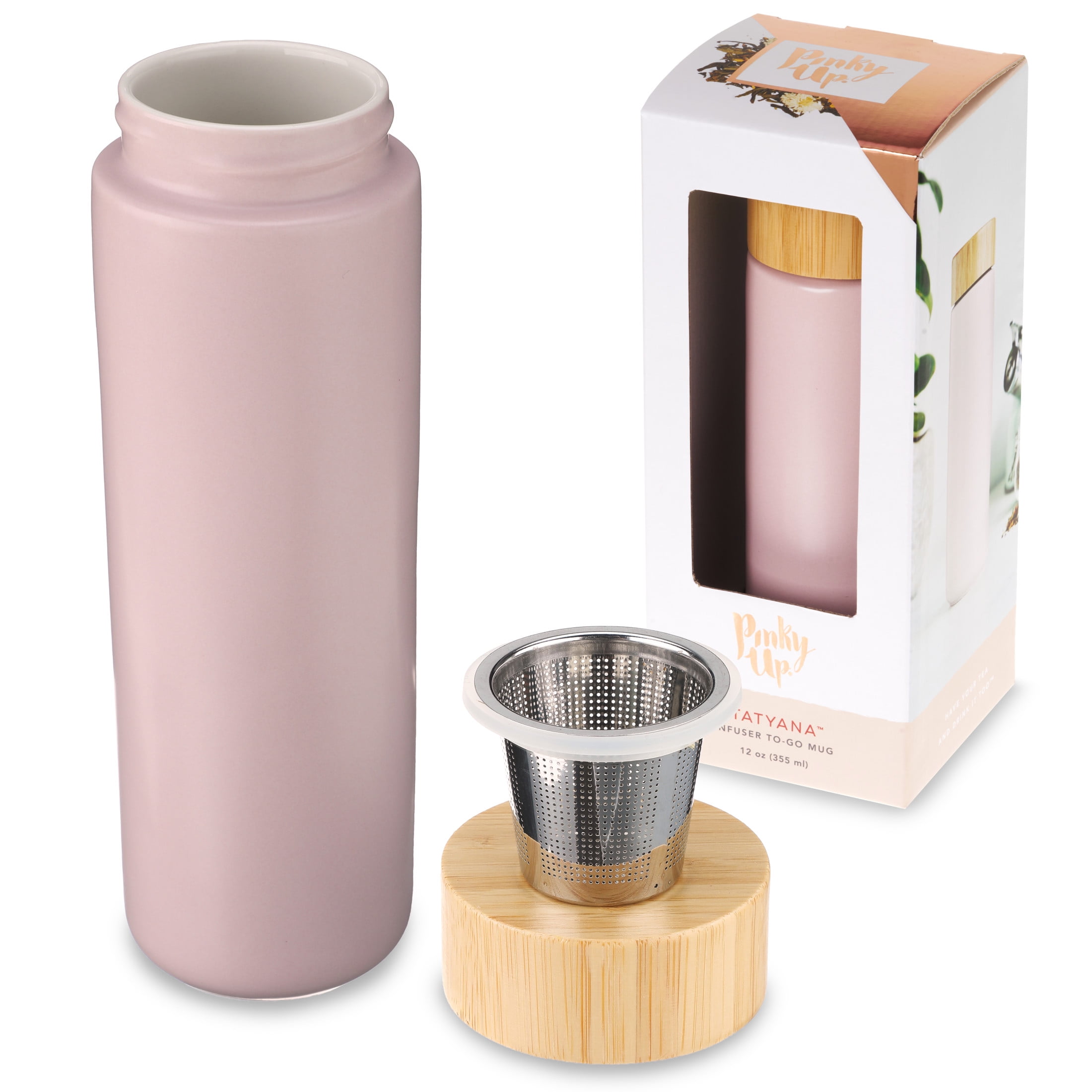 Pinky Up Tatyana Ceramic Travel Tea Mug with Infuser and Lid Lavender ...