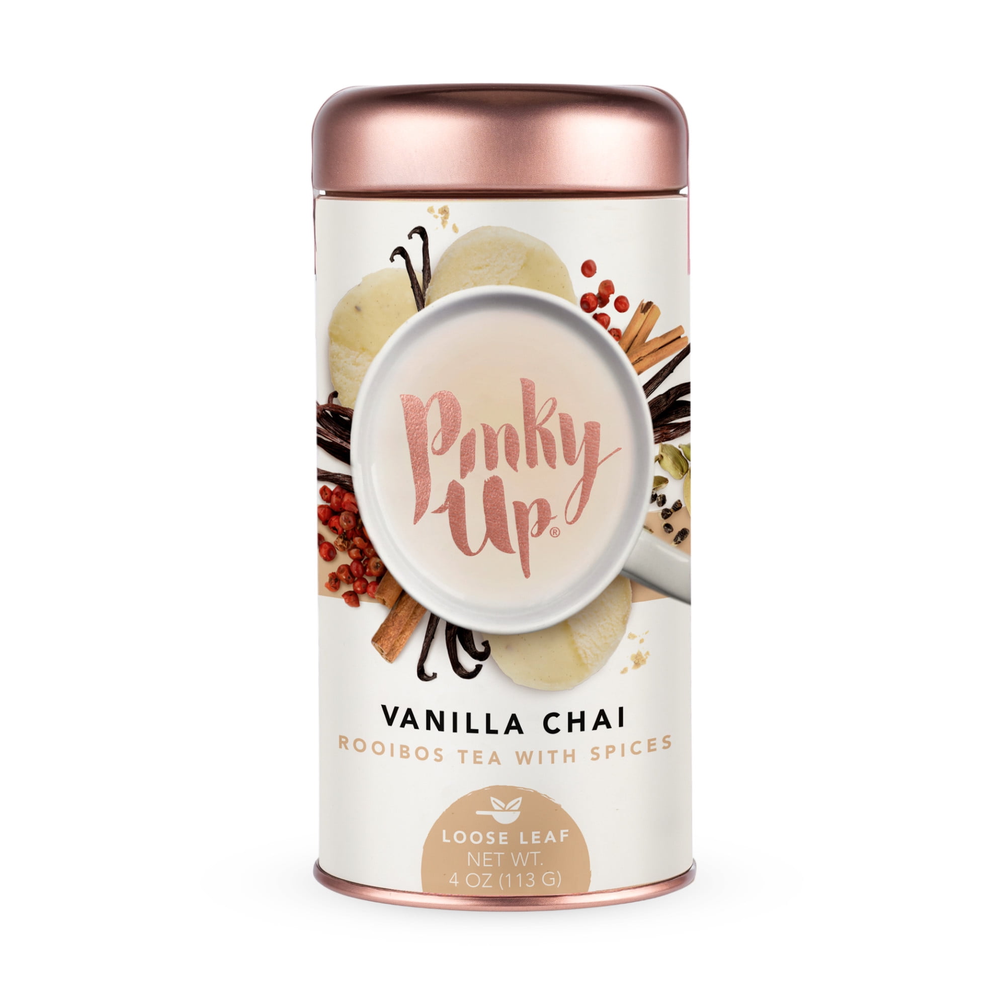 Pinky Up Vanilla Chai Loose Leaf Tea - Rooibos Tea, 4 Oz Tin, 25 ...