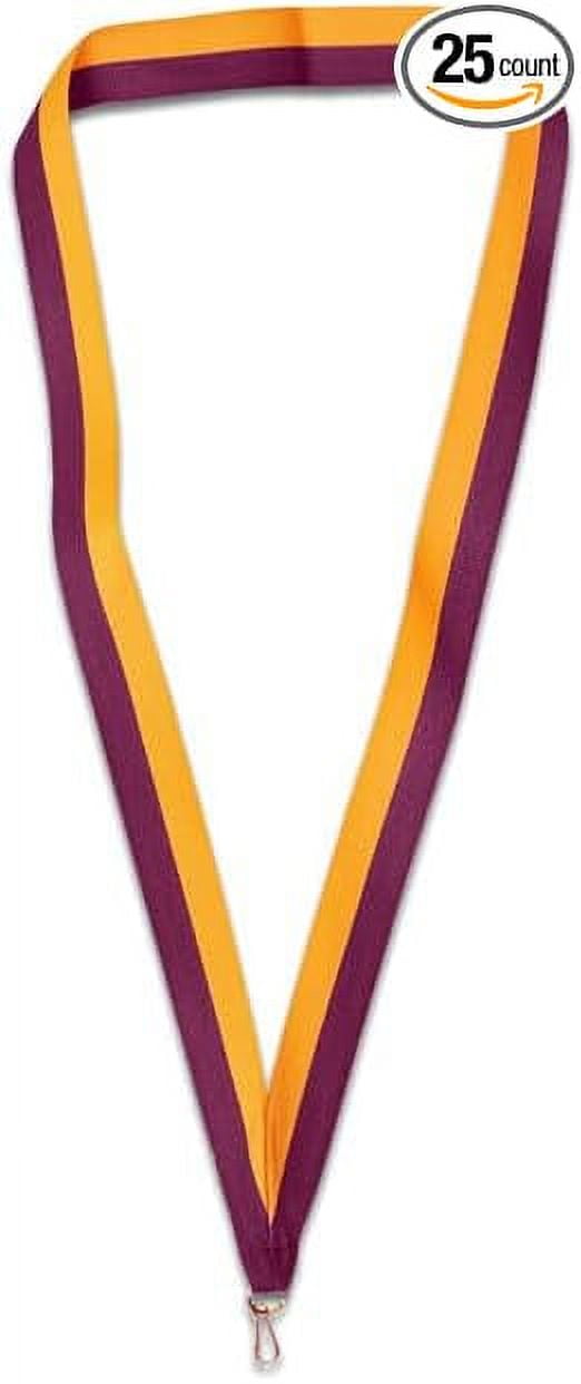 Pinmart Neck Ribbon Lanyards for ID Badges - Maroon/Gold, 10 pack ...