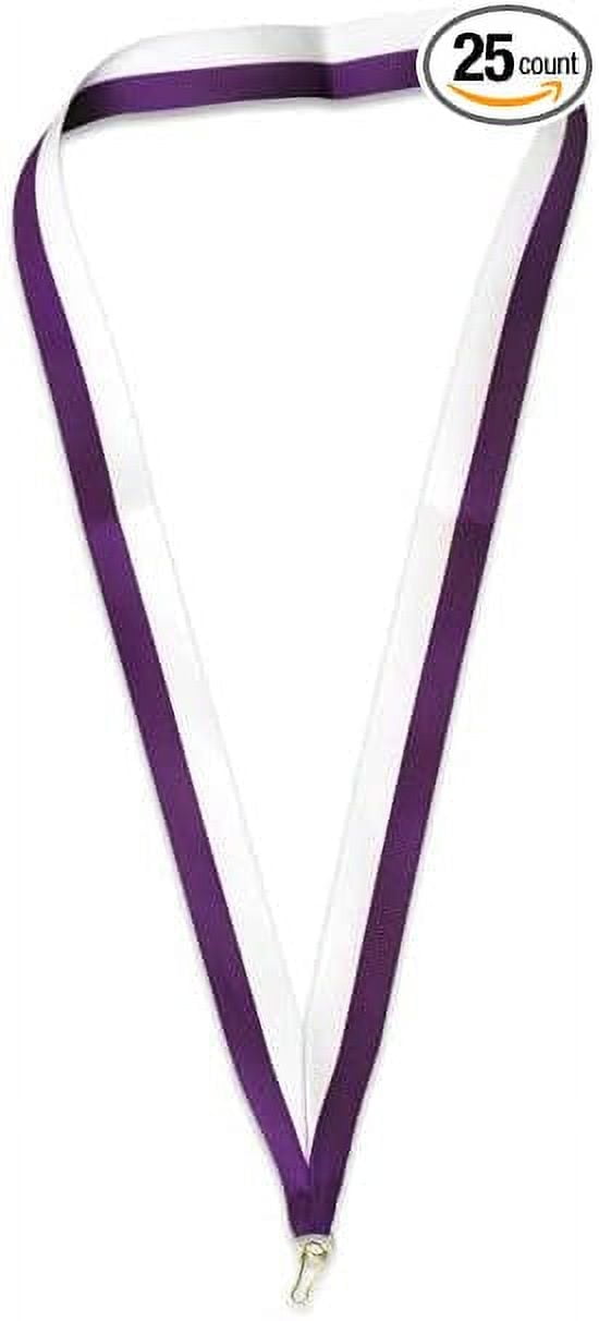 Pinmart Neck Ribbon Lanyards for ID Badges - Purple/White, 10 pack ...