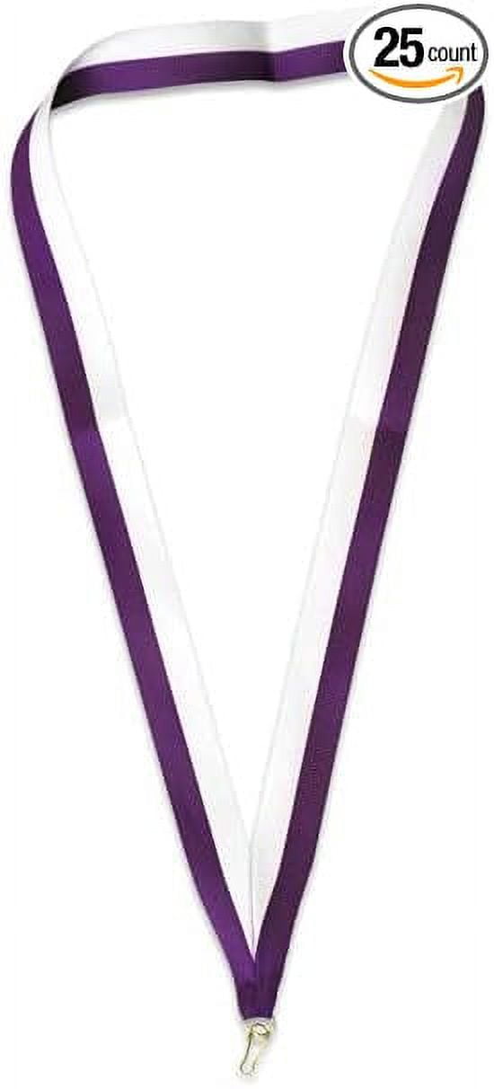 Pinmart Neck Ribbon Lanyards for ID Badges - Purple/White, 10 pack ...