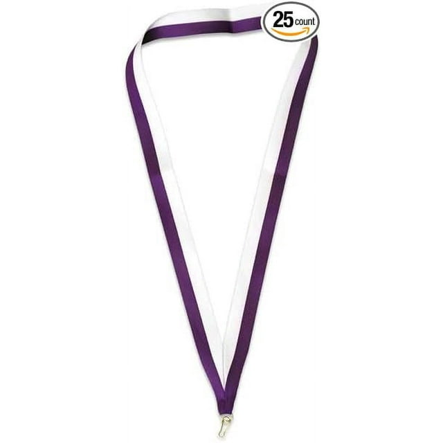 Pinmart Neck Ribbon Lanyards for ID Badges - Purple/White, 10 pack ...