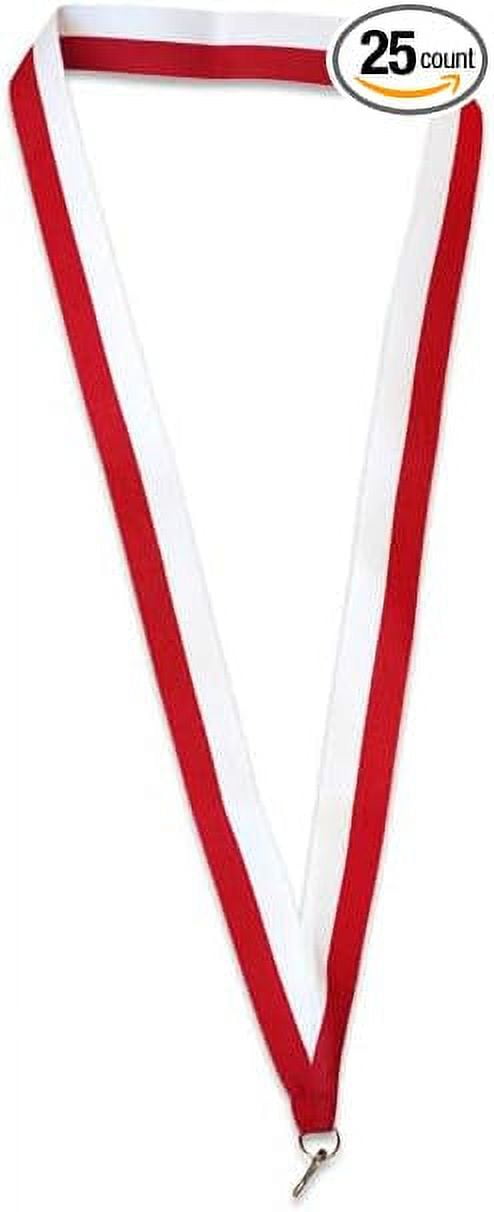 Pinmart Neck Ribbon Lanyards for ID Badges - Red/White, 10 pack ...