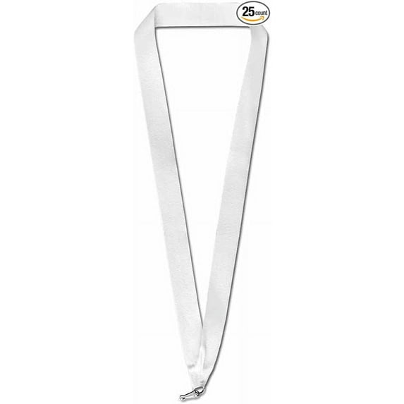 Pinmart Neck Ribbon Lanyards for ID Badges - White, 10 pack - Walmart.com