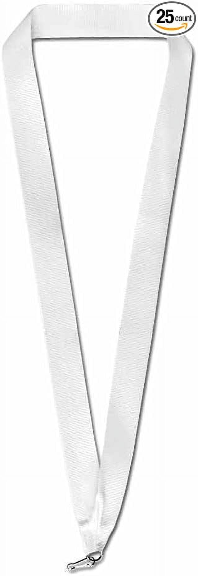 Pinmart Neck Ribbon Lanyards for ID Badges - White, 25 pack - Walmart.com