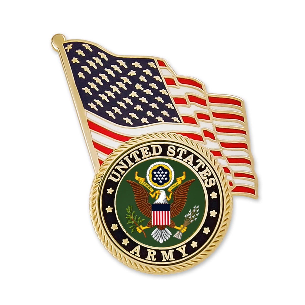 Pinmart's Officially Licensed U.S. Army Emblem & USA Flag Pin - Walmart.com
