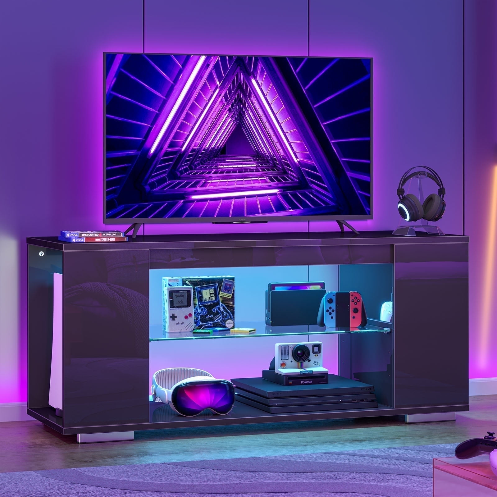 Pinmoco 47'' TV Stand for TVs up to 55", Gaming Entertainment Center ...