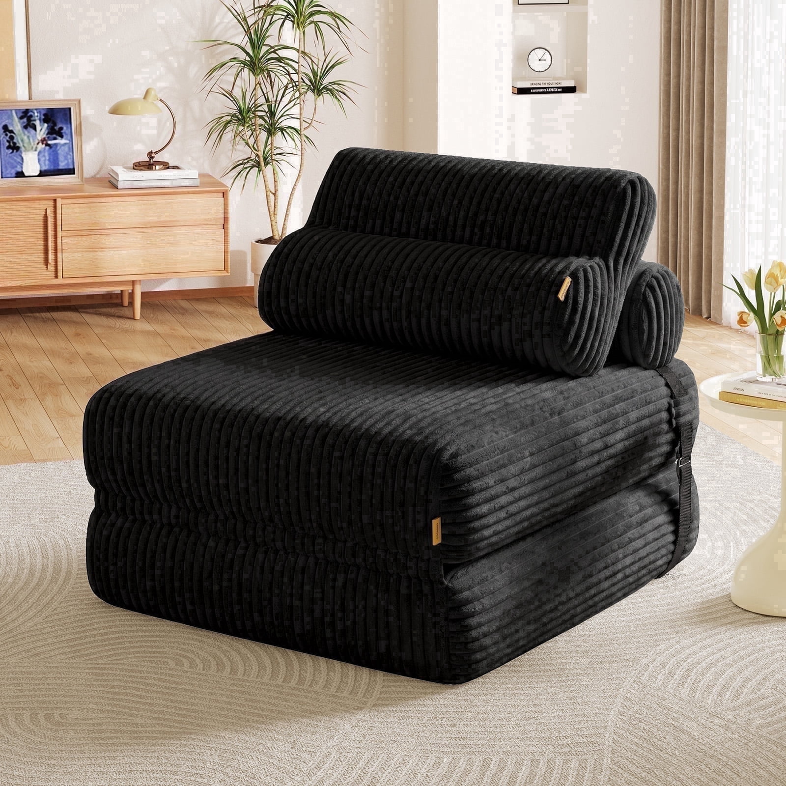 Pinmoco Folding Sofa Bed, Corduroy Convertible Sleeper Sofa with Pillow ...