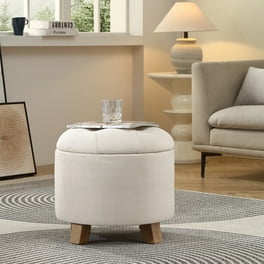 Abble 32 Tufted Round Storage Cocktail Ottoman Walmart