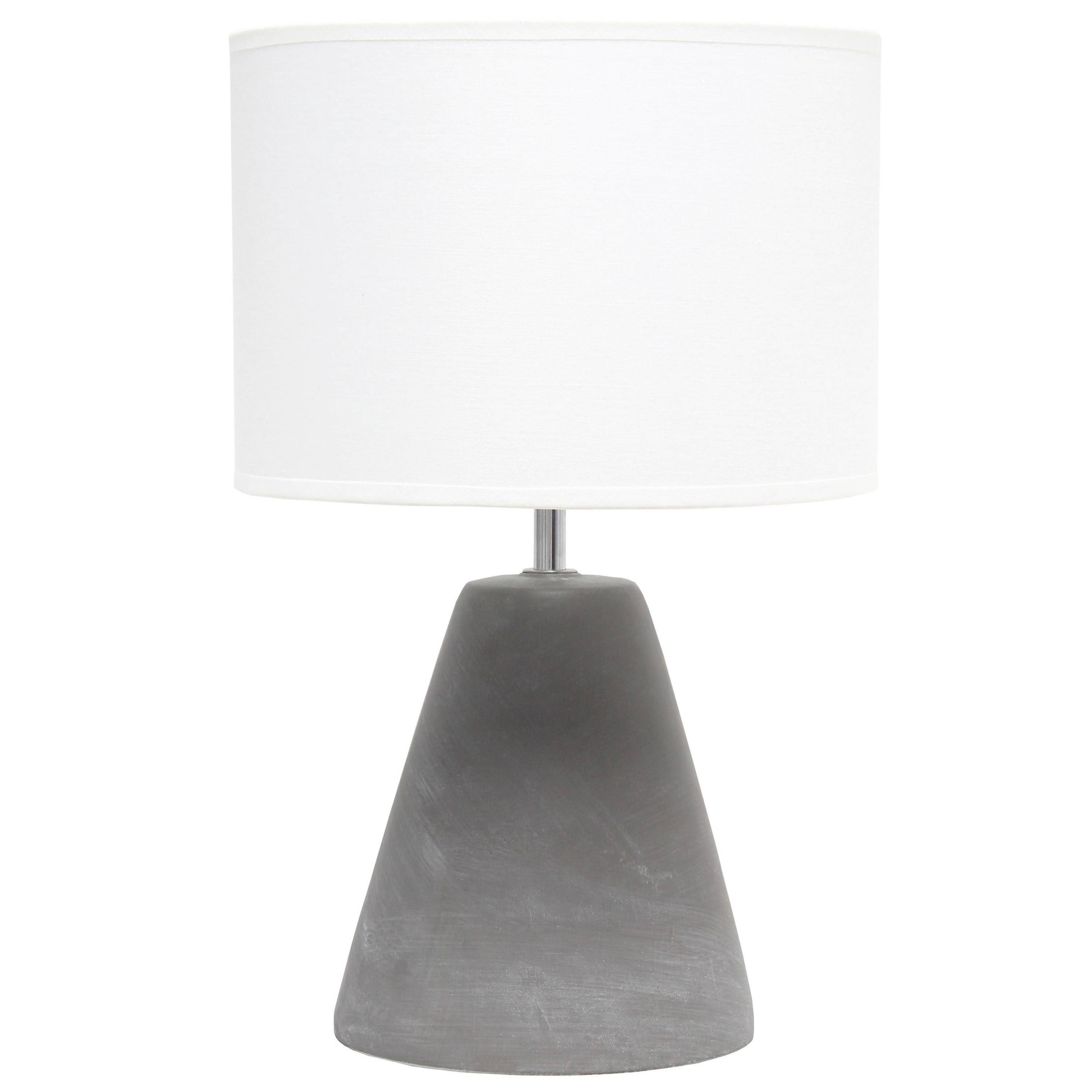 Pinnacle Concrete Table Lamp with Shade White: Modern Linen Drum, ETL ...