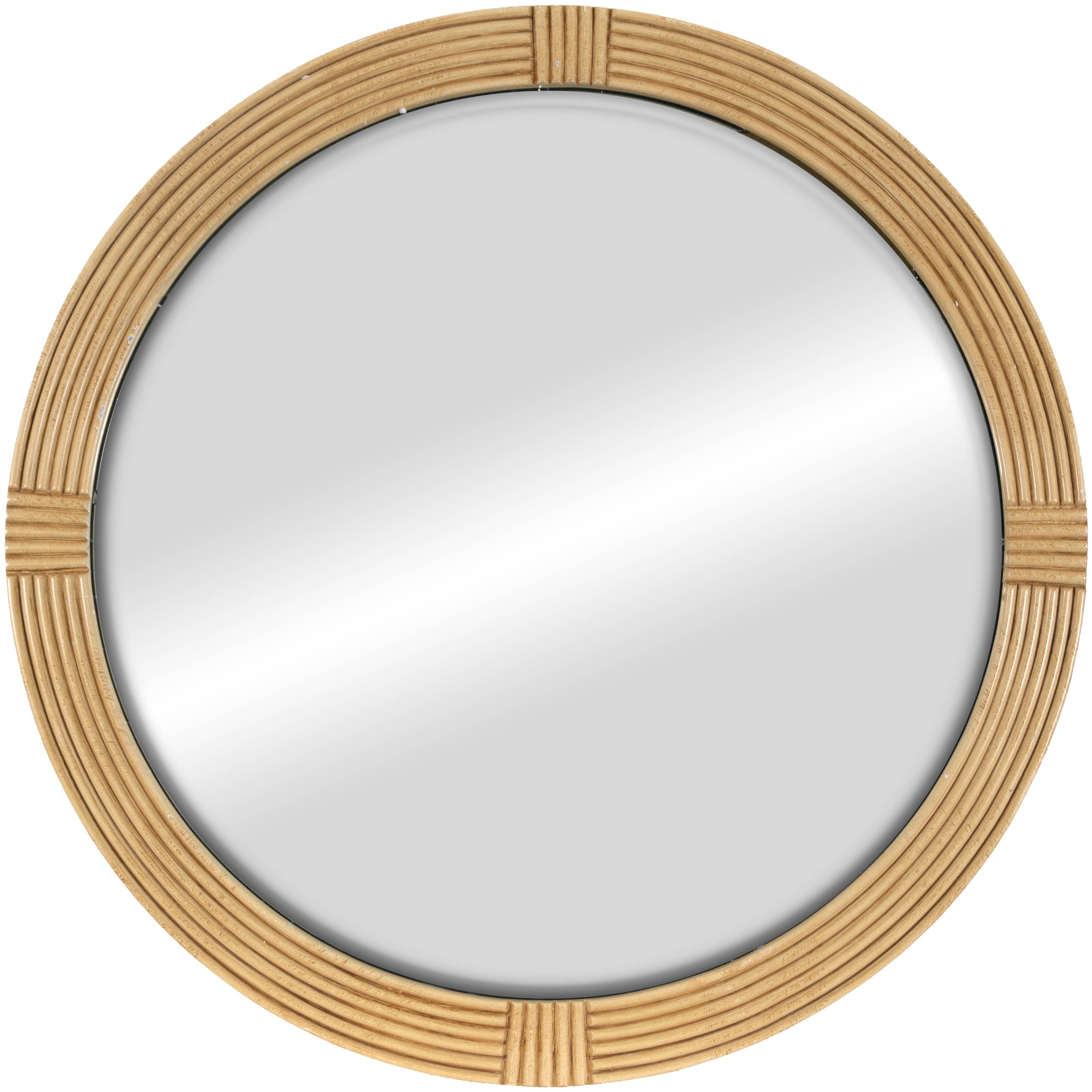 Pinnacle Modern Farmhouse 24 Inch Round Wall Mirror Natural Wood ...