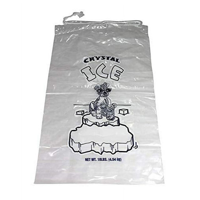 Pinnacle Mercantile Plastic Ice Bags 10 Lb. With Draw String Closure ...