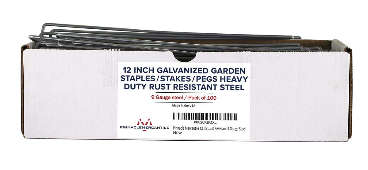 Pinnacle Mercantile 12 Inch Galvanized Garden Staples/Stakes/Pegs Heavy ...